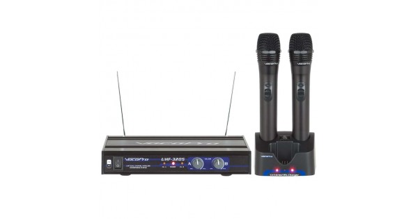 VocoPro UHF-3205 UHF Dual-Channel Rechargeable Wireless Microphone System