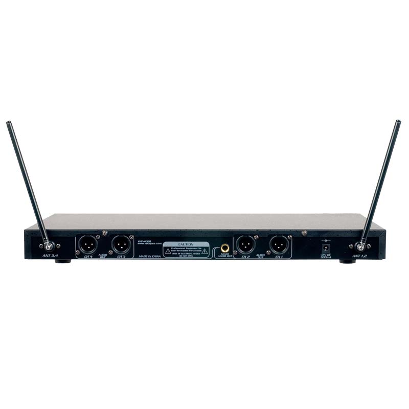 VocoPro VHF-4000 4 Professional Quad VHF Wireless Microphone System