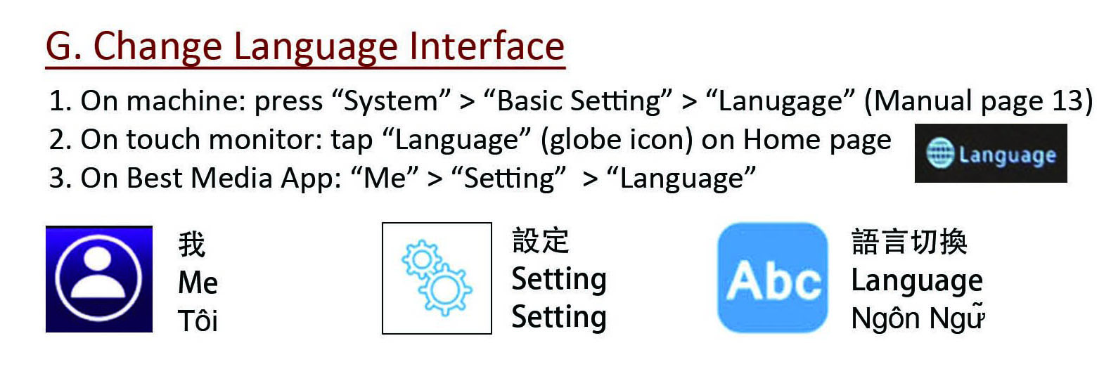 BM-4000 Change System Language – Best Media Support
